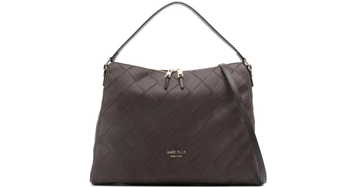 Marc Ellis Woven-Design Tote Bag in Brown | Lyst UK