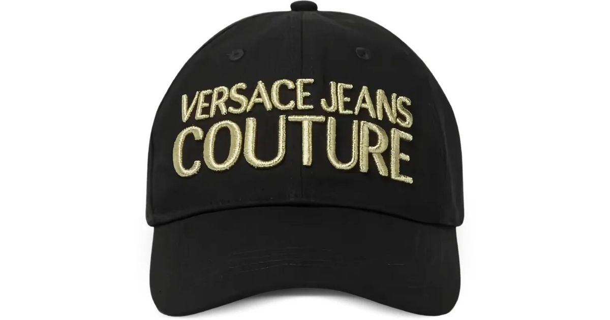 Versace Jeans Couture Logo-Embroidered Baseball Cap in Black for Men ...