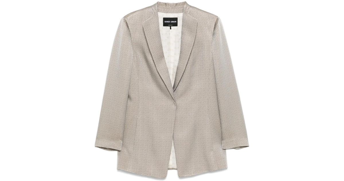 Giorgio Armani Textured Nickel Blazer With English Rear Vents in Grey ...