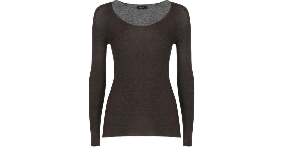 Avant Toi Round-Neck Long-Sleeves Top in Grey | Lyst UK