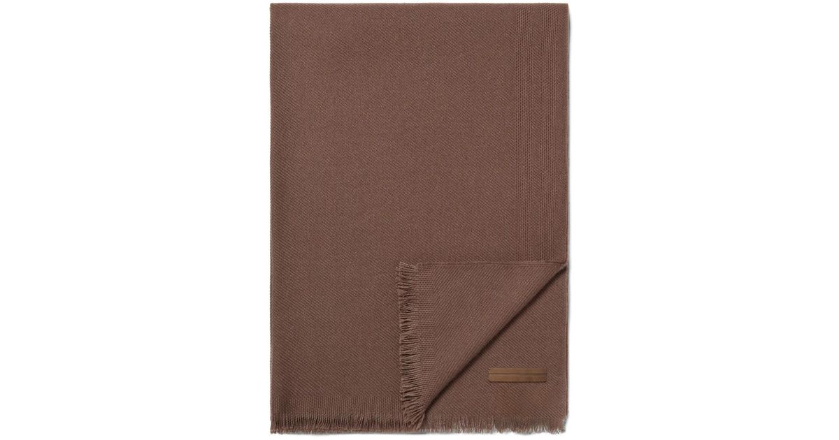 ZEGNA Cashmere Scarf in Brown for Men | Lyst UK