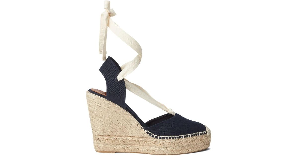Polo Ralph Lauren Wedge Espadrilles in Blue | Lyst UK