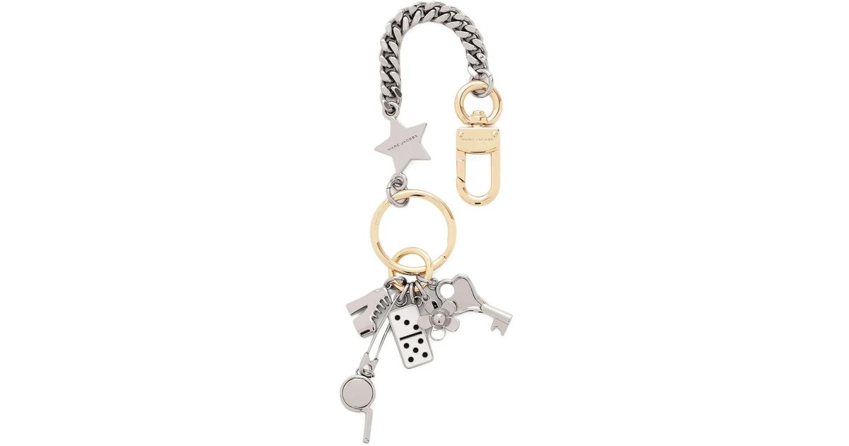 Marc Jacobs The Metal Safety Pin Cluster Charm Chain in White | Lyst UK