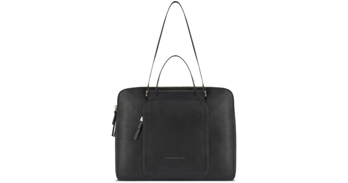 Piquadro Laptop Tote Bag in Black | Lyst