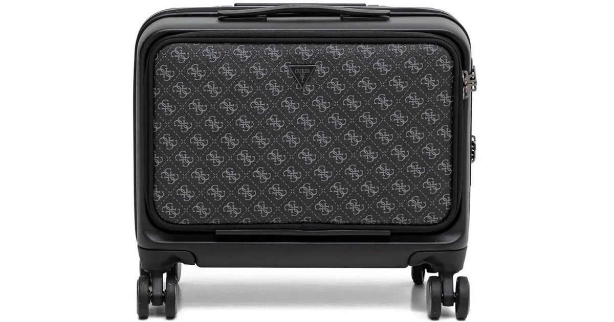 Guess Monogram-Pattern Luggage in Gray for Men | Lyst