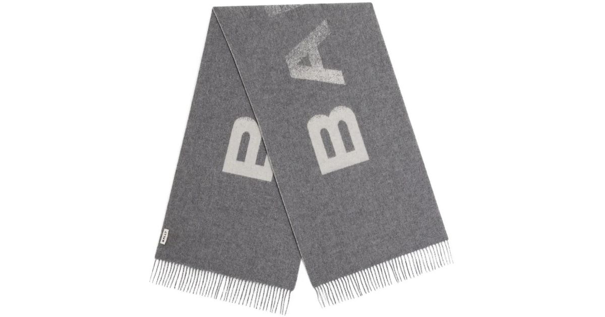 Bally Logo-Detailing Scarf in Gray for Men | Lyst