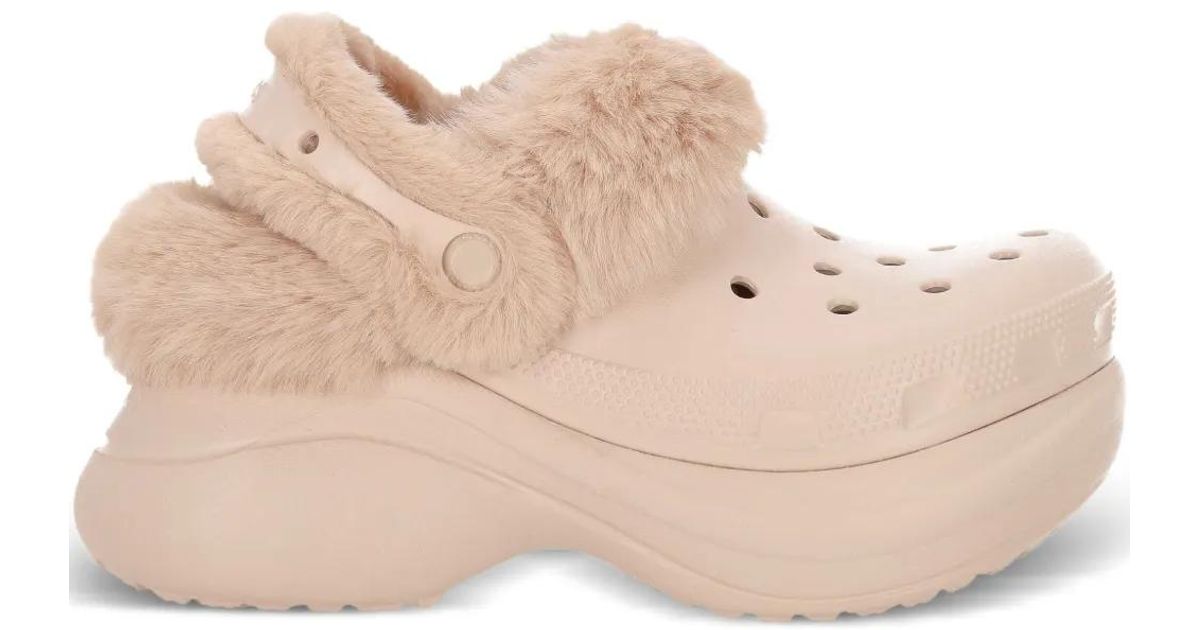 Crocs™ Textured Platform Slip-On in Natural | Lyst