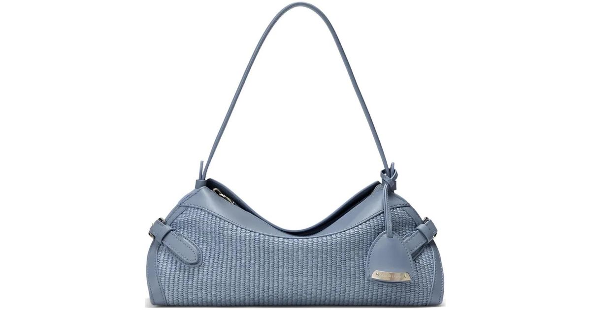 Ralph Lauren Small Raffia Shoulder Bag in Blue | Lyst UK