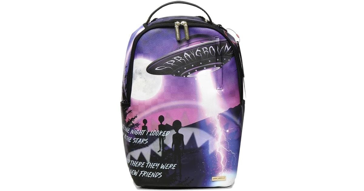 Sprayground Alien-Print Backpack in Blue | Lyst