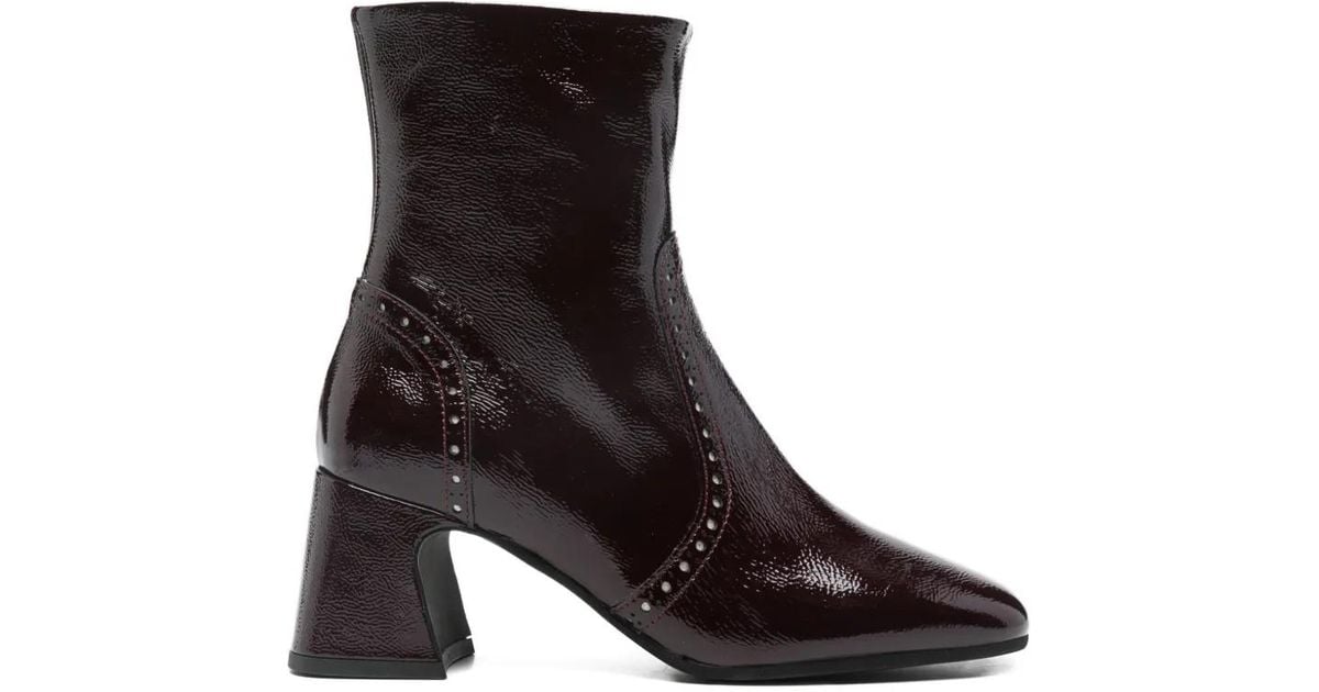 Evaluna Studded-Details Block-Heel Boots in Black | Lyst UK