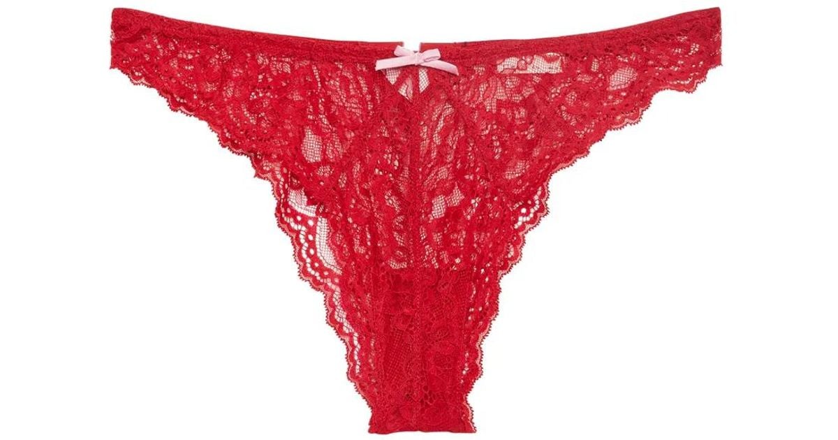 Fleur du Mal Bianca Bow-Detail Briefs in Red | Lyst UK