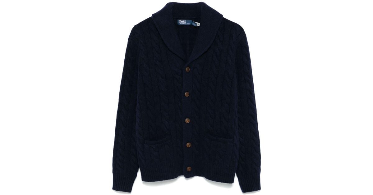 Polo Ralph Lauren Cable-Knit Cardigan in Blue for Men | Lyst
