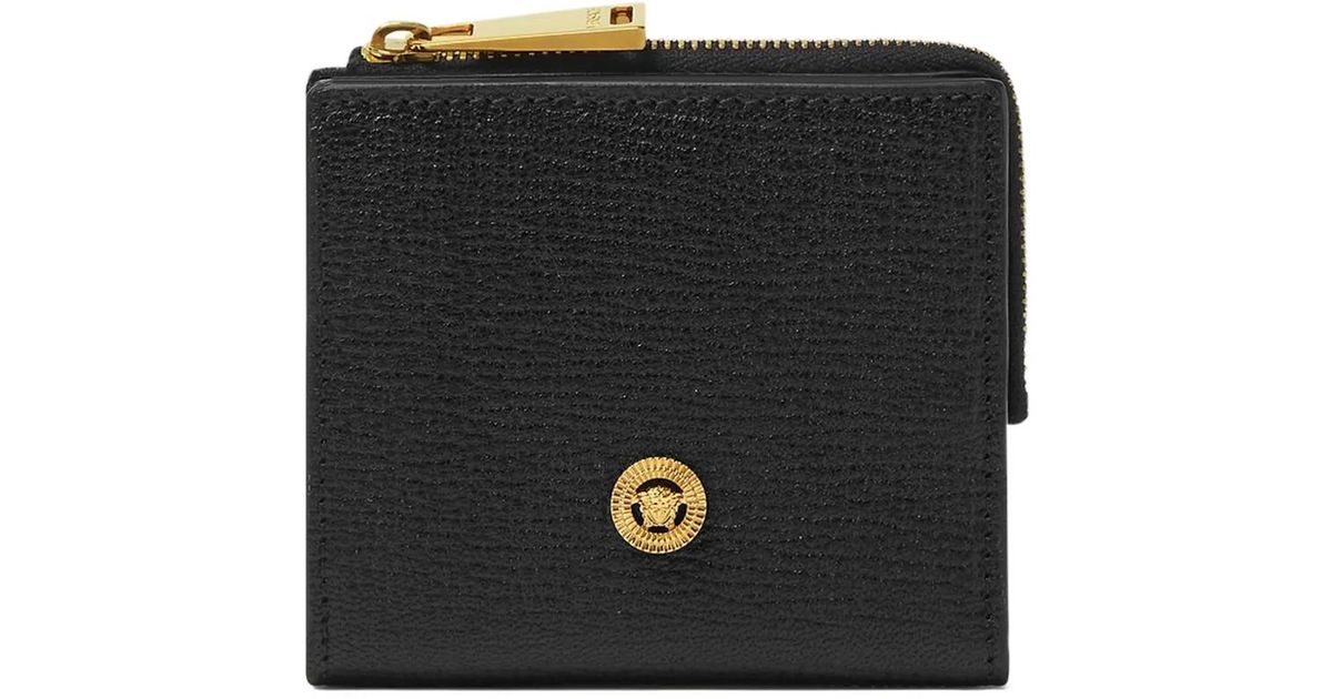 Versace Zip Wallet in Black for Men | Lyst