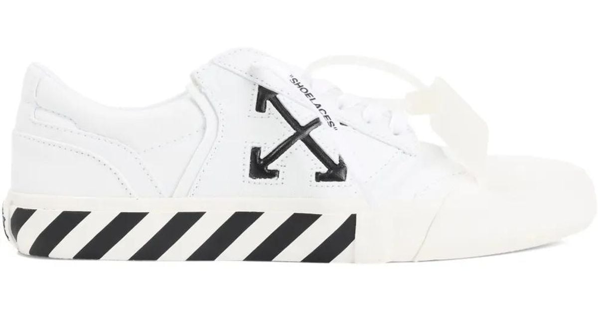 Off-White c/o Virgil Abloh Logo-Detail Lace-Up Sneakers in White | Lyst UK