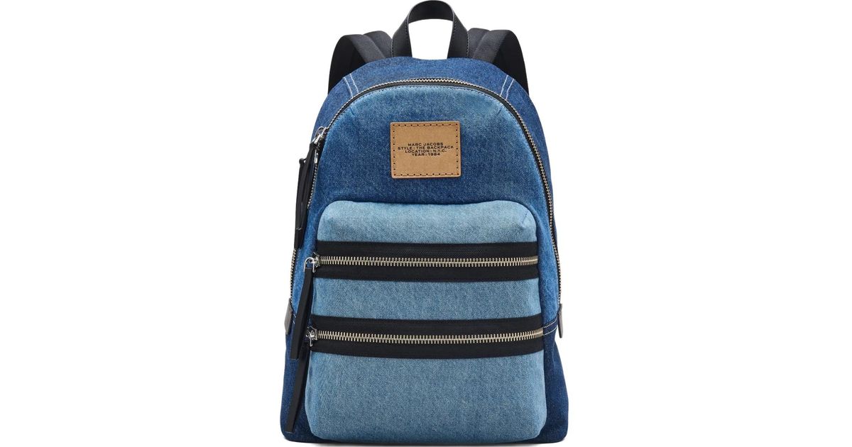 Marc Jacobs Large The Colourblock Denim Backpack in Blue | Lyst