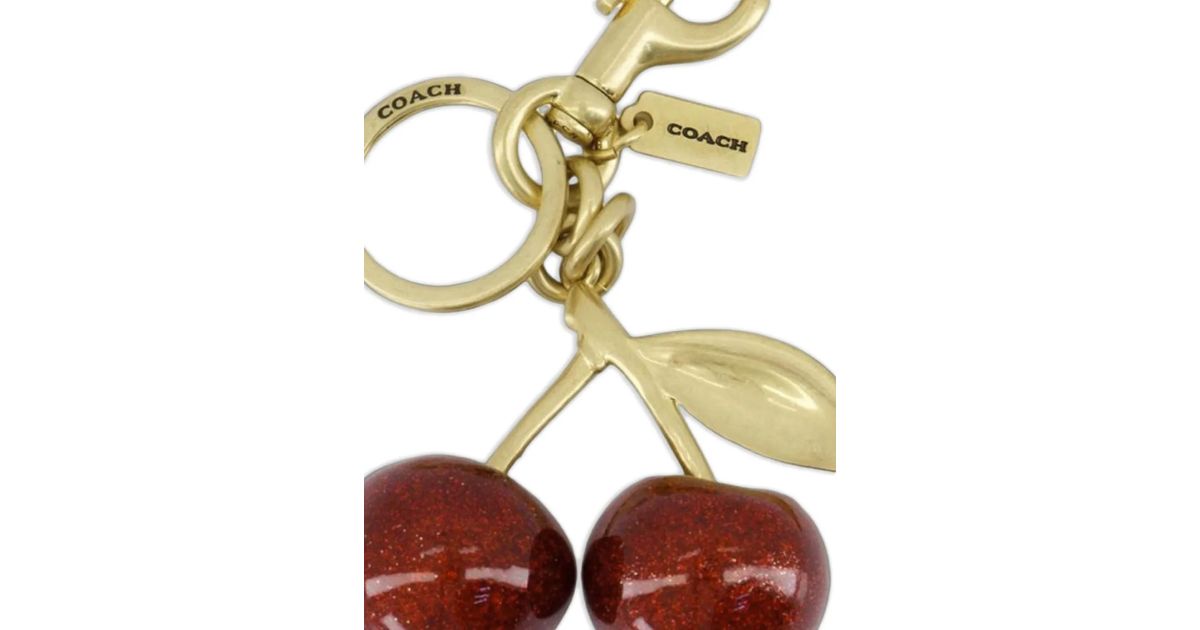 COACH Cherry Glitter Keyring in Metallic | Lyst