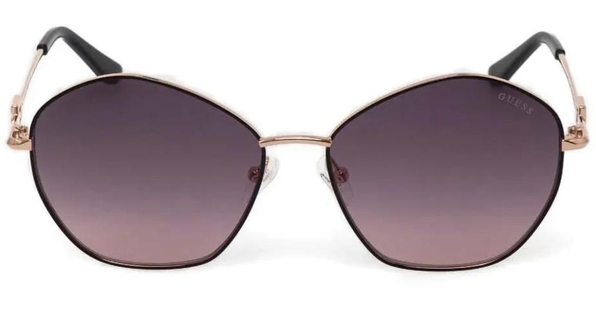 GUESS EYEWEAR Geometric-Frame Sunglasses in Purple | Lyst UK