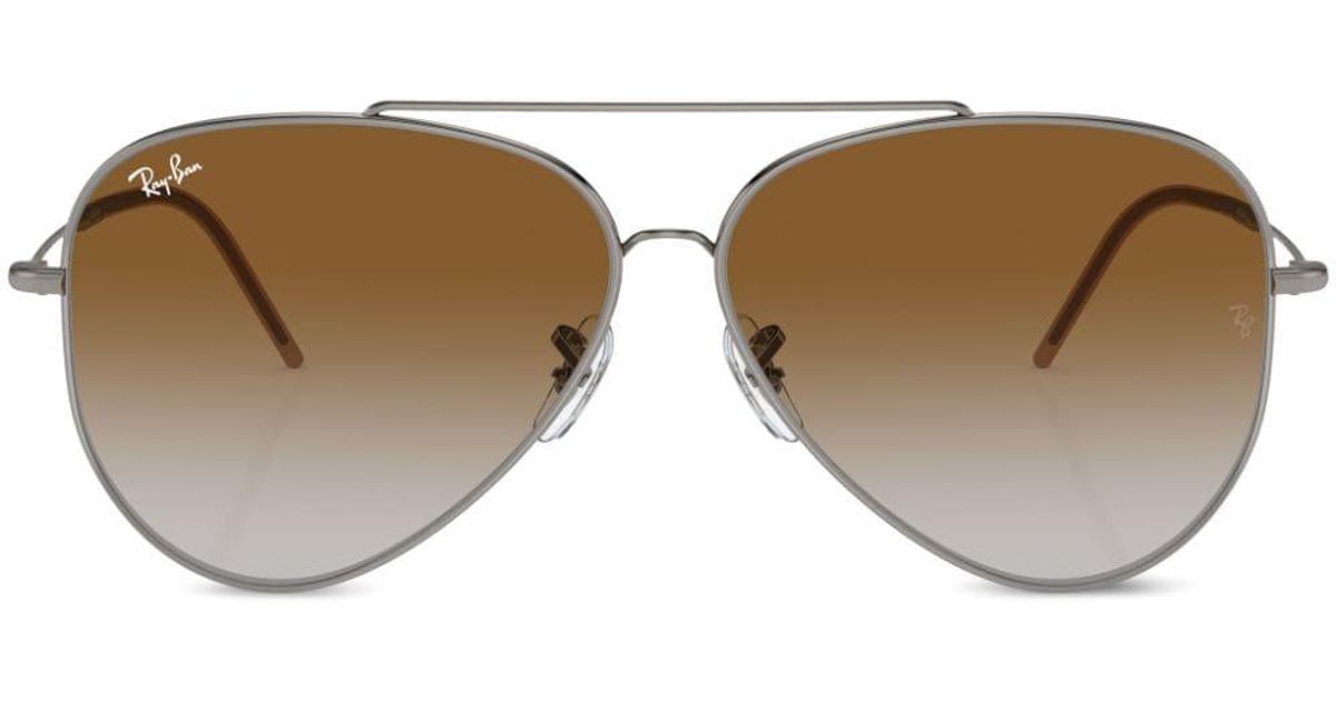 Ray-Ban Aviator Reverse Gradient-lens Sunglasses in Brown | Lyst