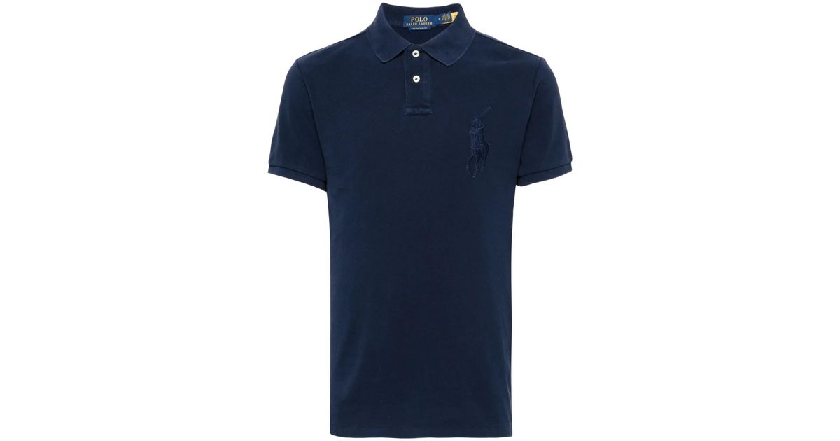 Polo Ralph Lauren Classic Deep Polo Shirt With Embroidered Logo in Blue ...