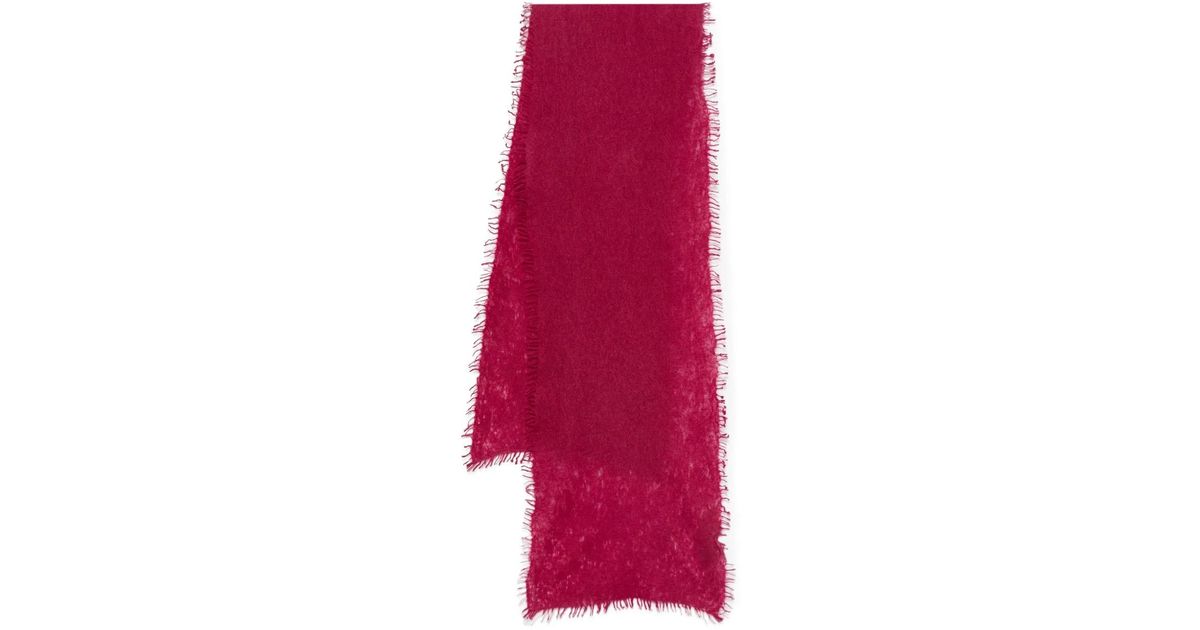 Mouleta Frayed-Edge Scarf in Pink | Lyst