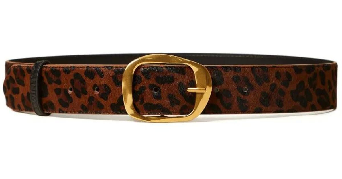 Twinset Leopard-Print Leather Belt in White | Lyst UK