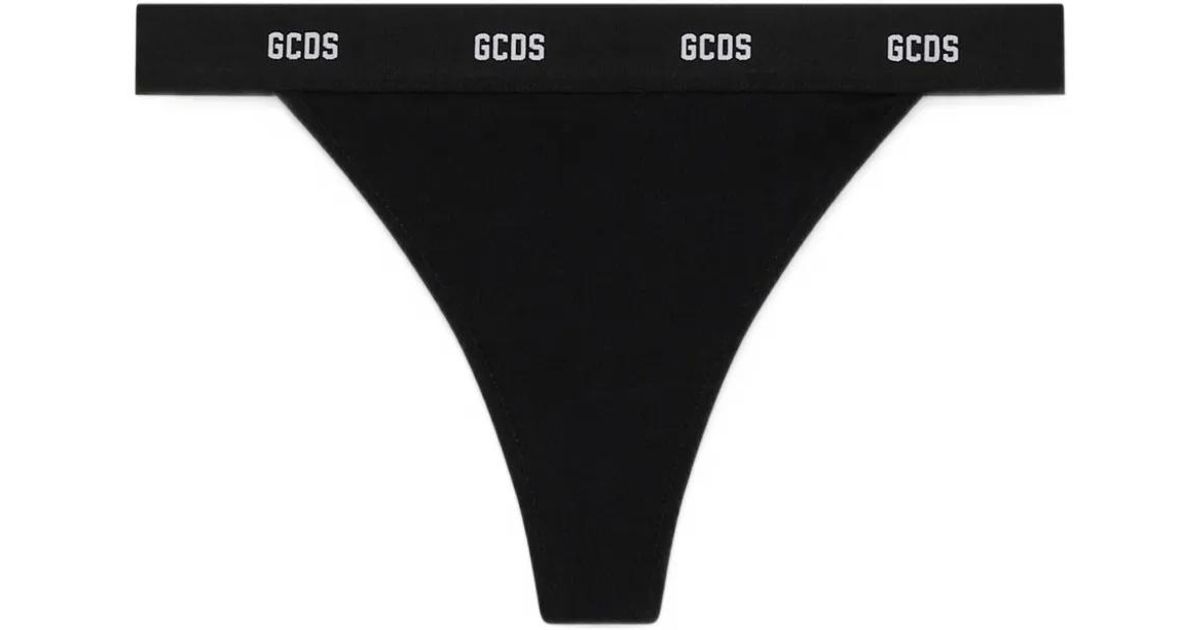 Gcds Logo-Band Thong in Black | Lyst UK