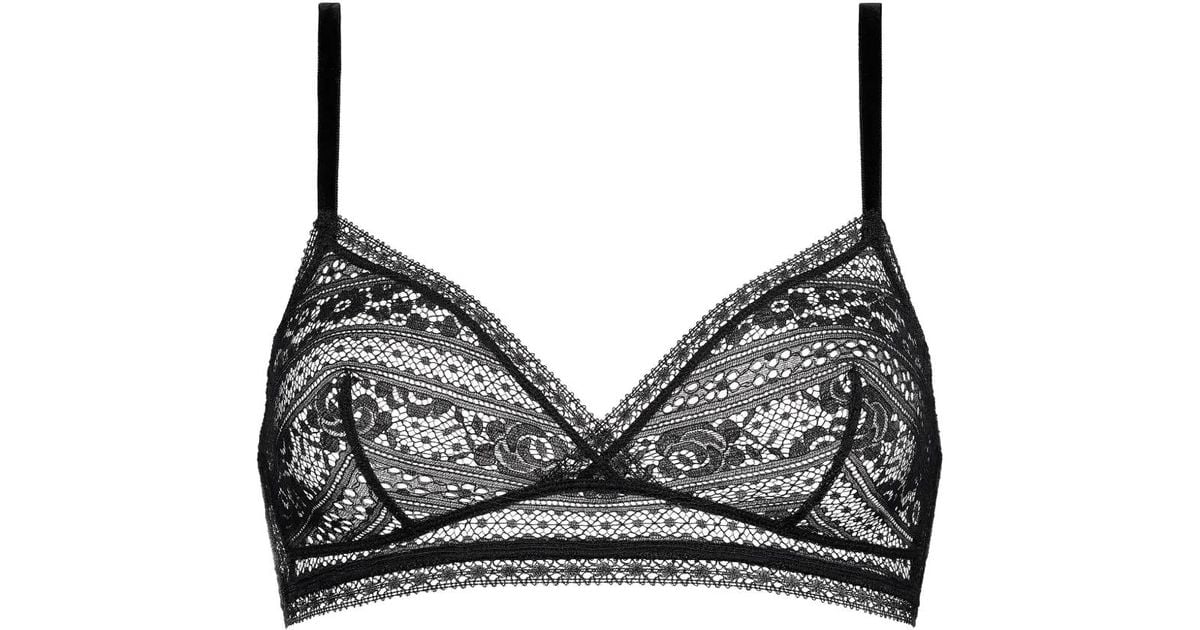Eres Intriguée Lace Triangle Bra in Black | Lyst UK