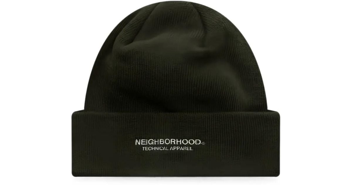 Neighborhood Logo-Embroidered Beanie Hat in Black for Men | Lyst UK