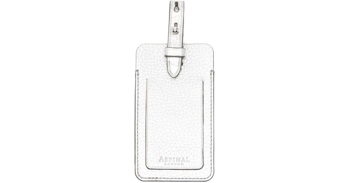 Aspinal of London Leather Tag in White for Men | Lyst