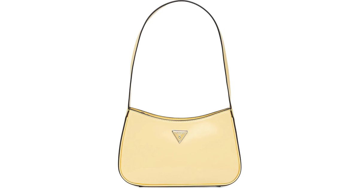 Guess Arnela Triangle-Logo Shoulder Bag in Natural | Lyst UK