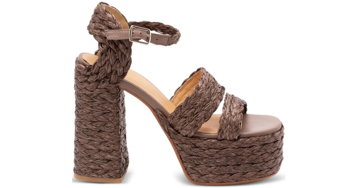 Castañer Platform Raffia Espadrilles in Brown | Lyst