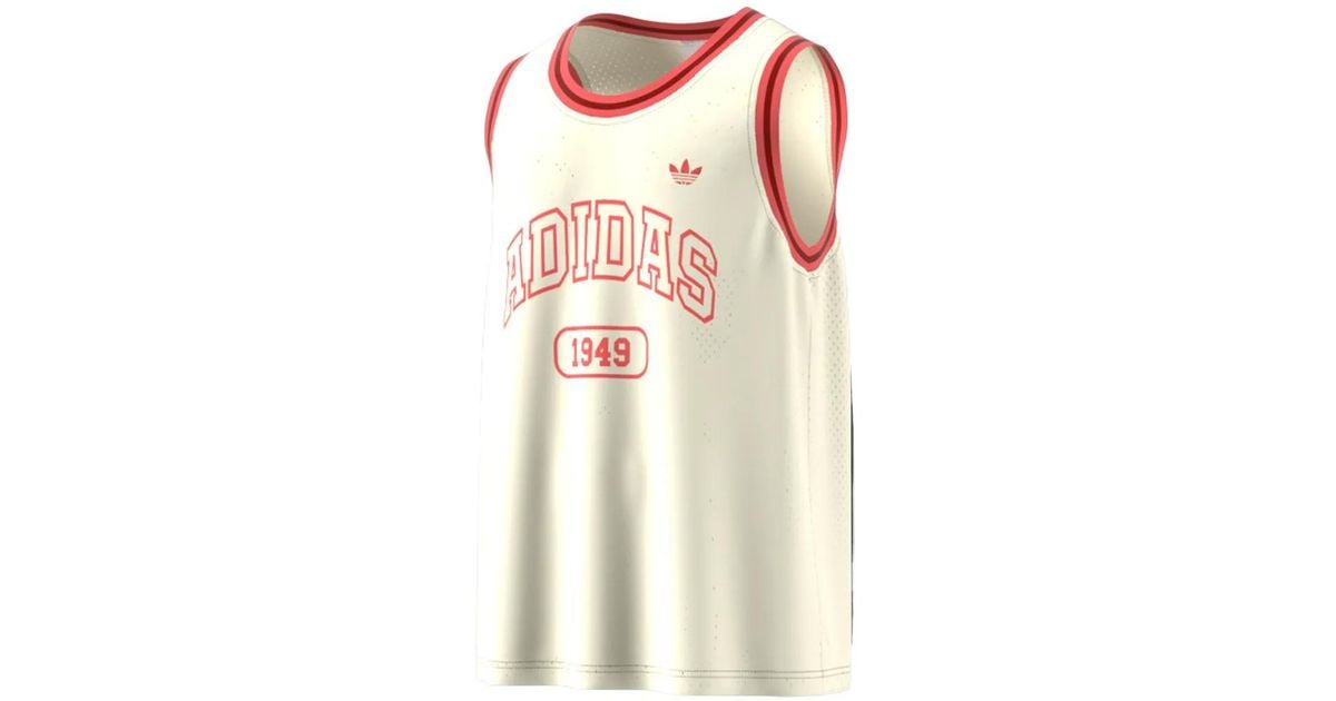 adidas Logo-Print Mesh Vest in White for Men | Lyst UK