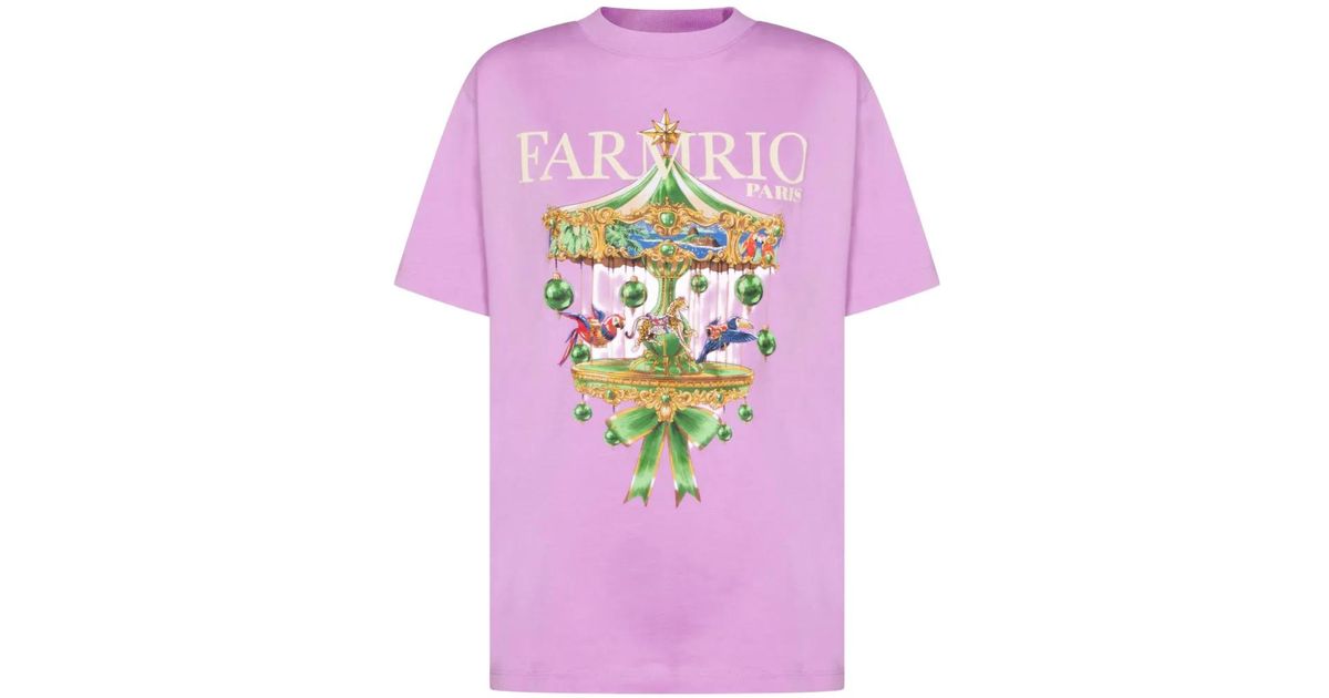 FARM Rio Paris Carousel T-Shirt in Pink | Lyst