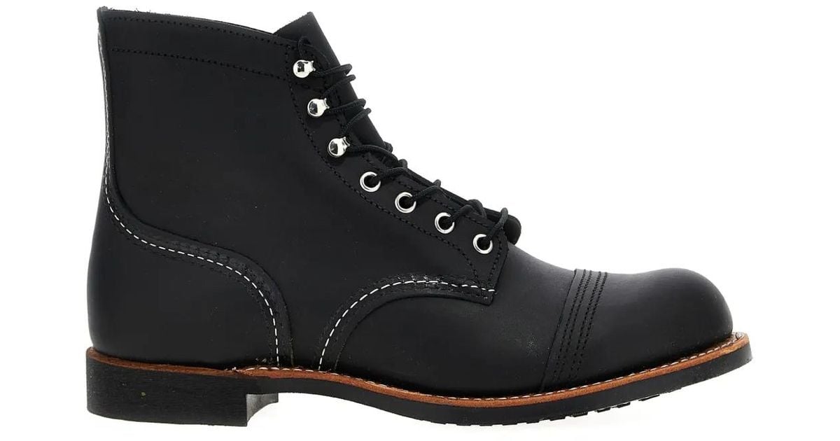 Red Wing Iron Ranger Contrast-Stitching Boots in Black for Men | Lyst