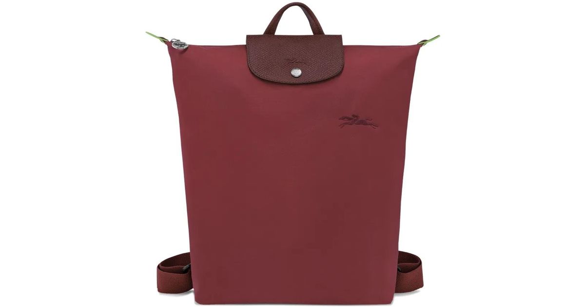 Longchamp Zip-Up Backpack in Red | Lyst UK