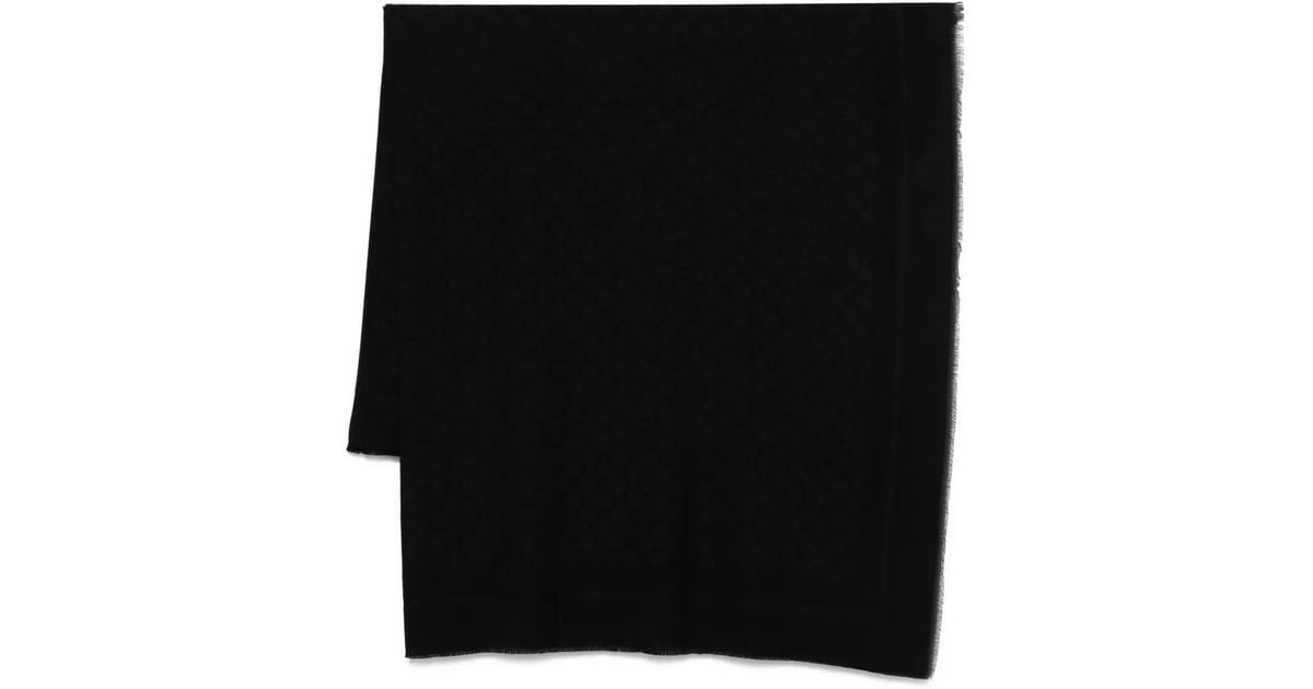 Elisabetta Franchi Frayed-Edge Scarf in Black | Lyst UK