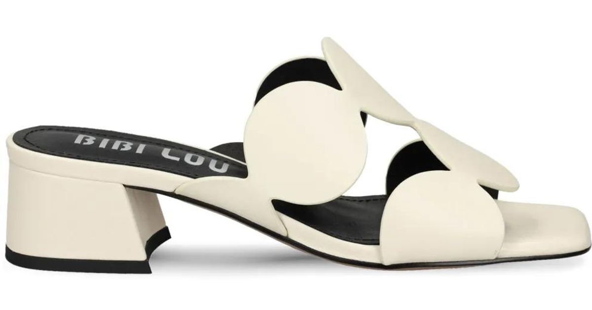 Bibi Lou 40Mm Leather Sandals in White | Lyst