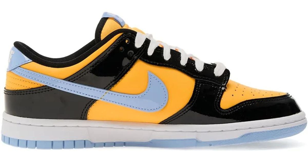 Nike Dunk Low Retro Patent Leather Sneakers in Black for Men | Lyst