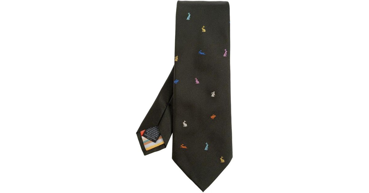 Paul Smith Rabbit Silk Tie in Black for Men | Lyst UK