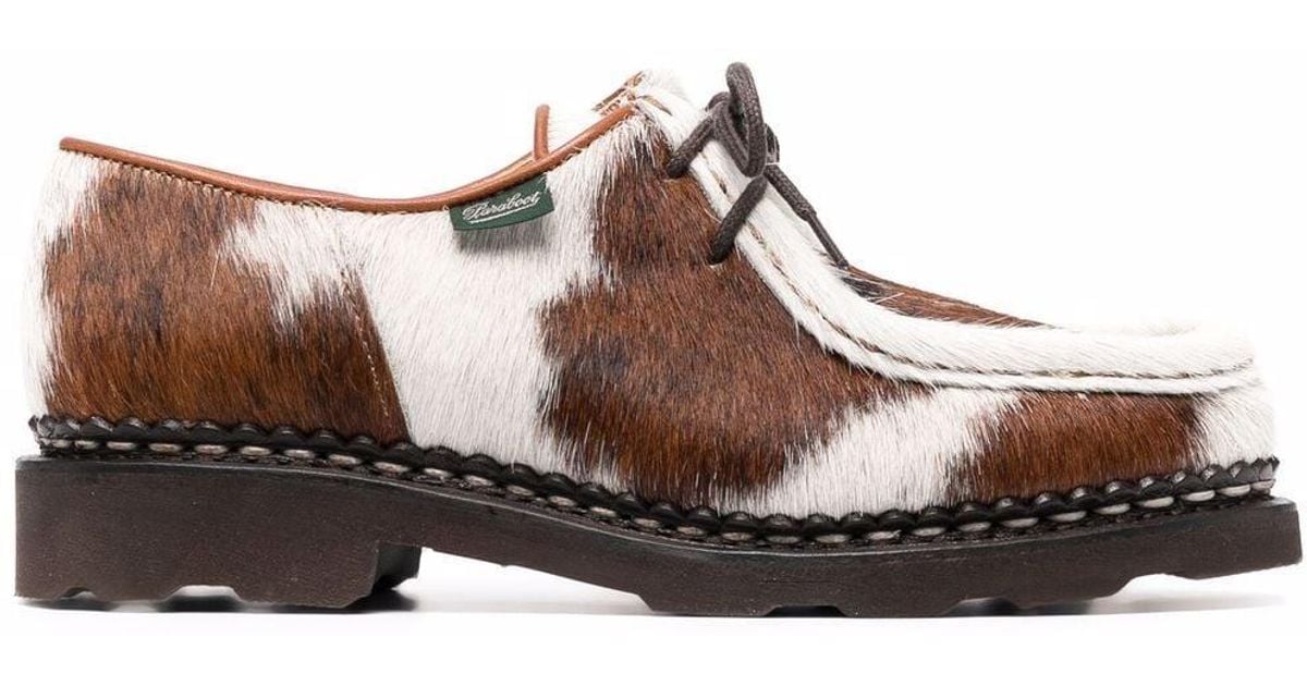 Paraboot Leather Michael Calf Hair Lace-up Shoes in Brown | Lyst UK