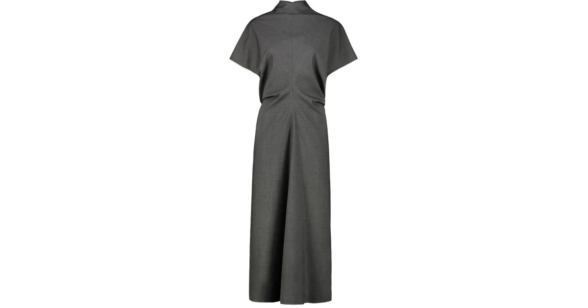 DR. HOPE High-Neck Midi Dress in Gray | Lyst