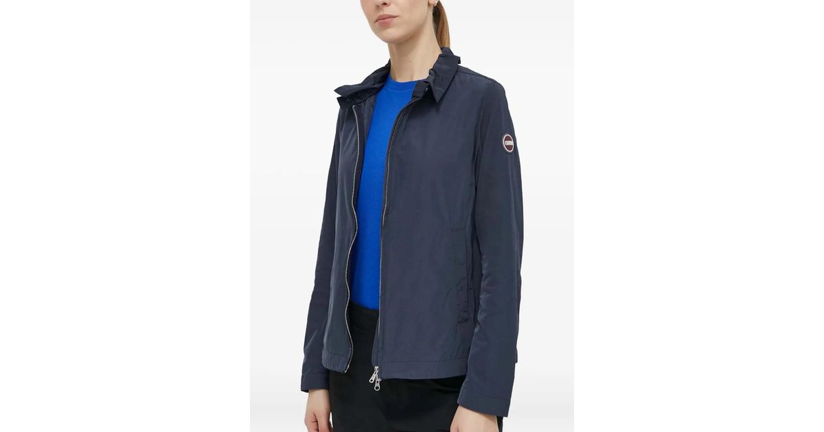 Colmar High-Neck Taffeta Jacket in Blue | Lyst UK