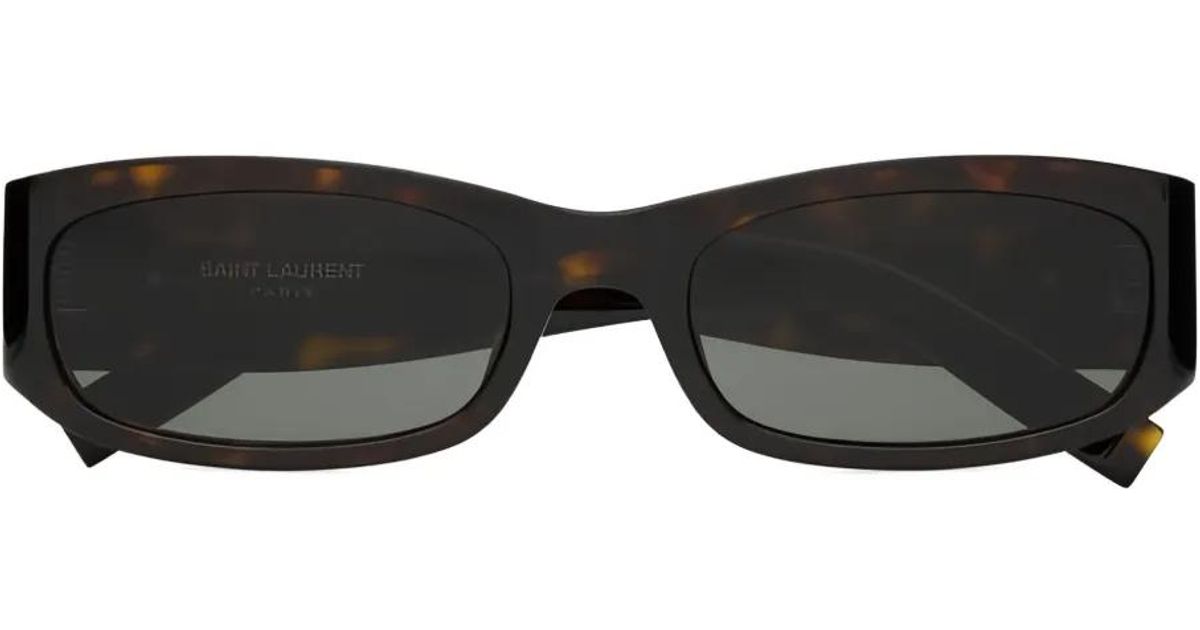 Saint Laurent Sl M152 Tortoiseshell Rectangle Sunglasses in Black | Lyst UK