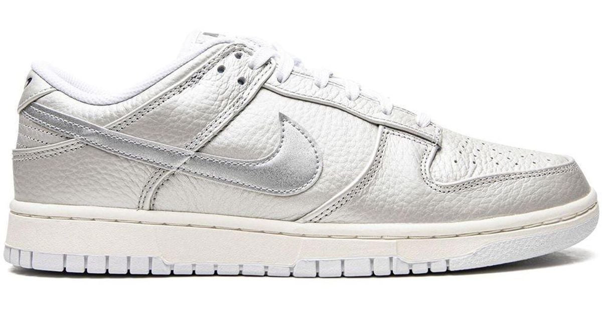 Nike Dunk Low "metallic Silver" Sneakers in White for Men | Lyst