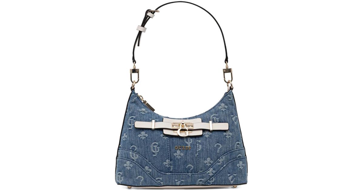 Guess Logo-Lettering Tote Bag in Blue | Lyst