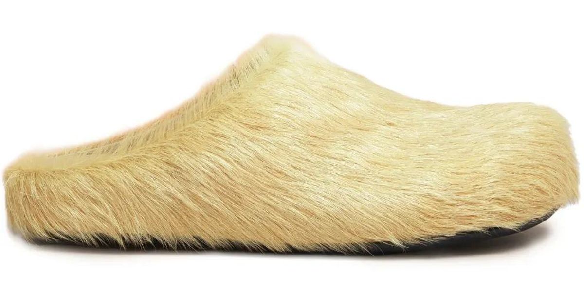 Marni Fussbett Calf-Hair Clogs in White for Men | Lyst UK