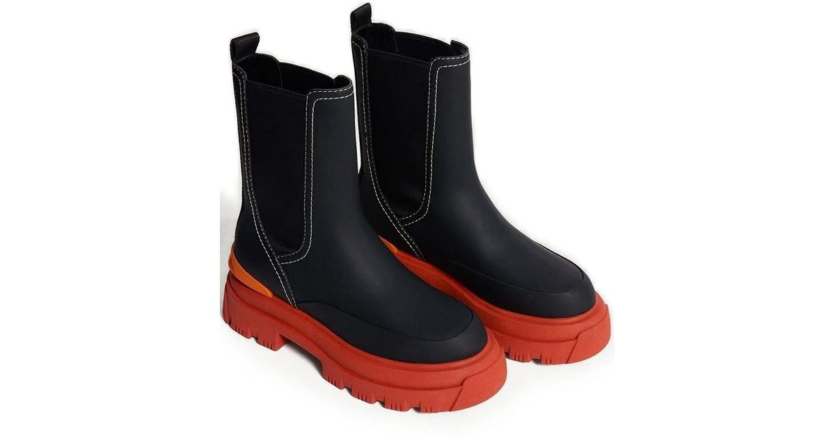 HOFF Elastic-Insert Platform Boots in Black | Lyst UK