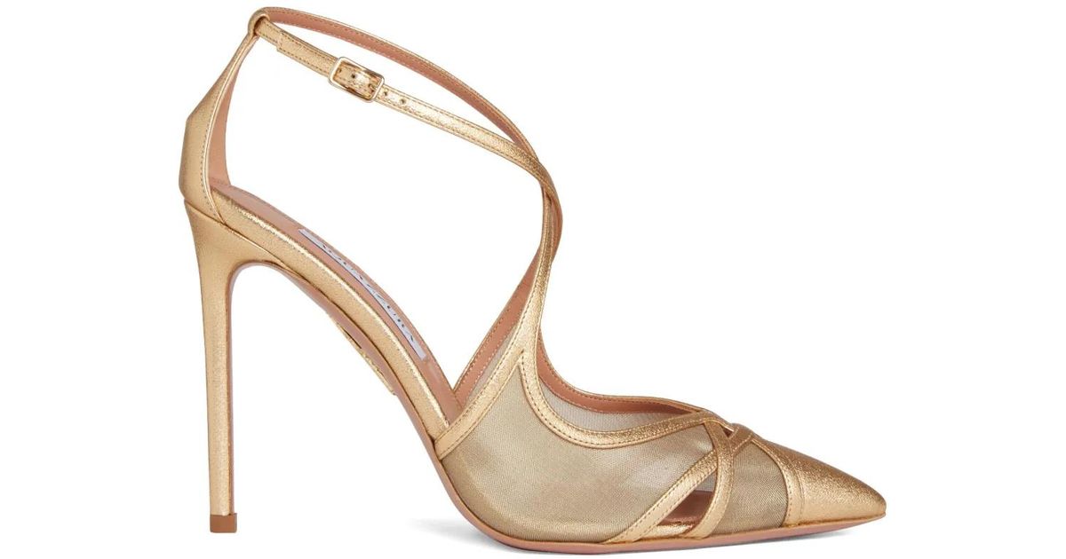 Aquazzura Dècolletè Shear Pumps in Metallic | Lyst