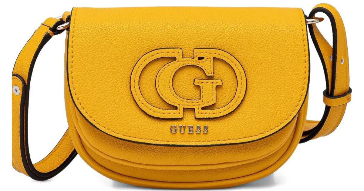 Guess Logo-Detail Crossbody Bag in Yellow | Lyst