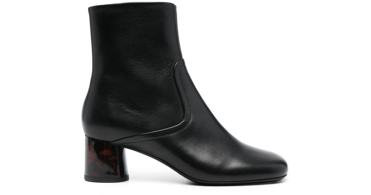 Sandro 50Mm Leather Ankle Boots in Black | Lyst